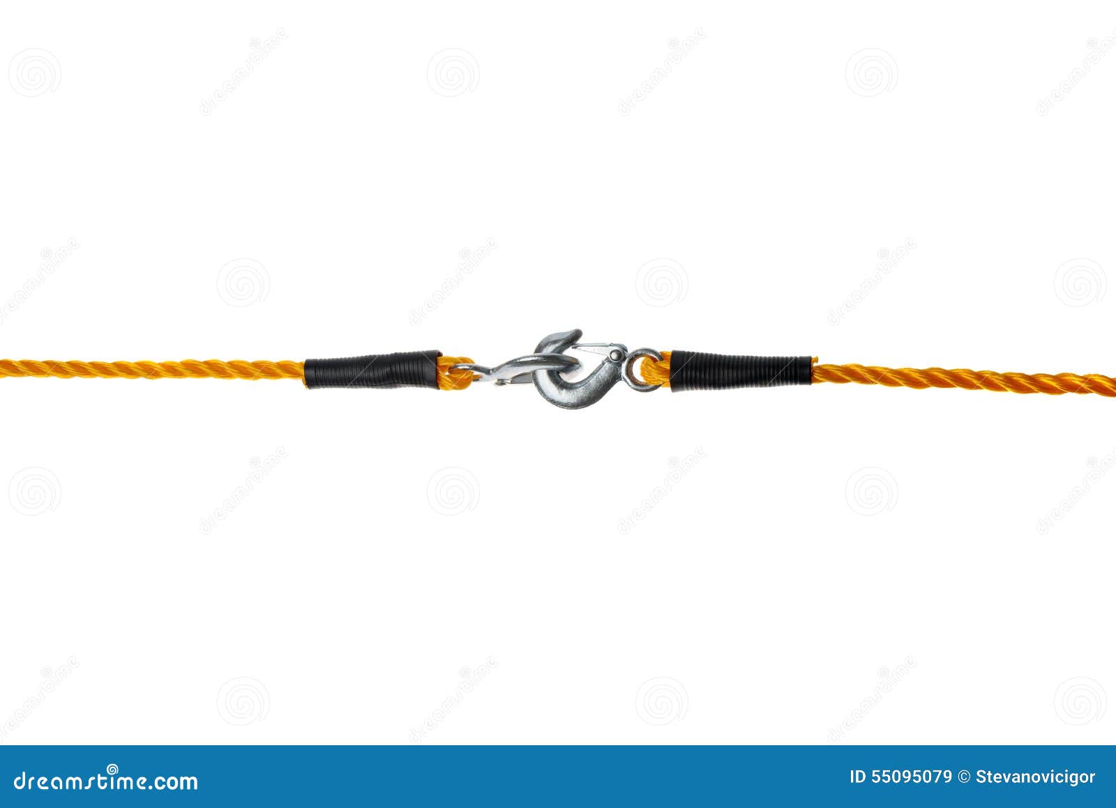 Towing Ropes with Hooks Connected on White Background Stock Image ...