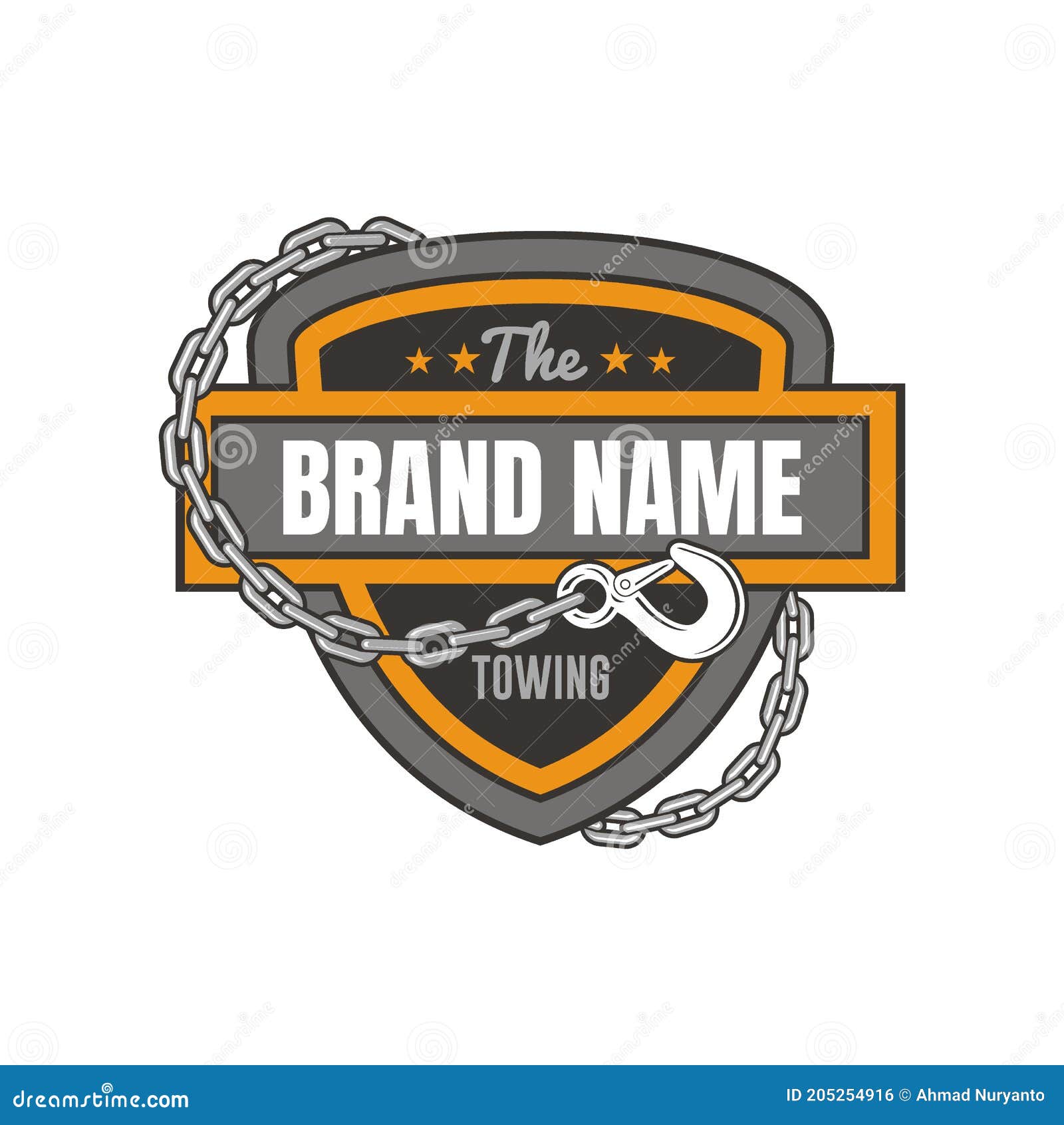 Towing Service stock vector. Illustration of font, banner - 205254916