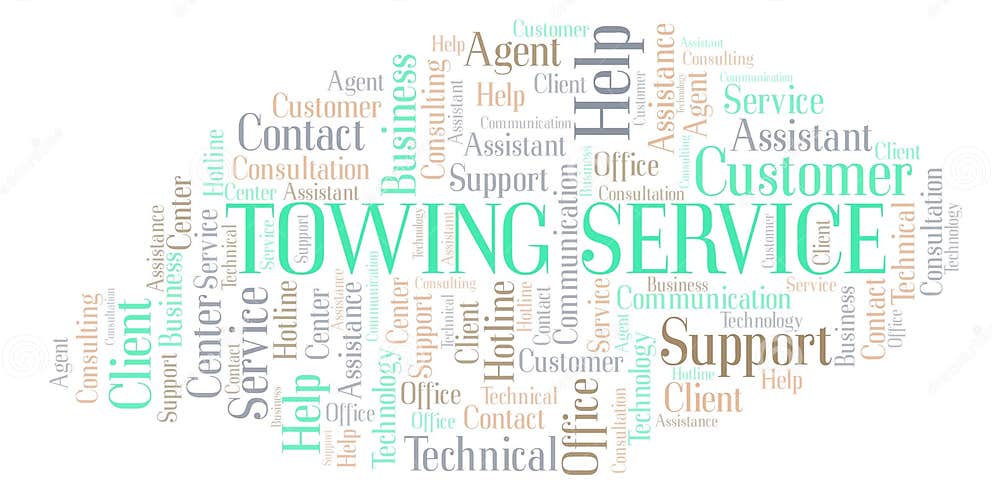 Towing Service word cloud. stock illustration. Illustration of ...