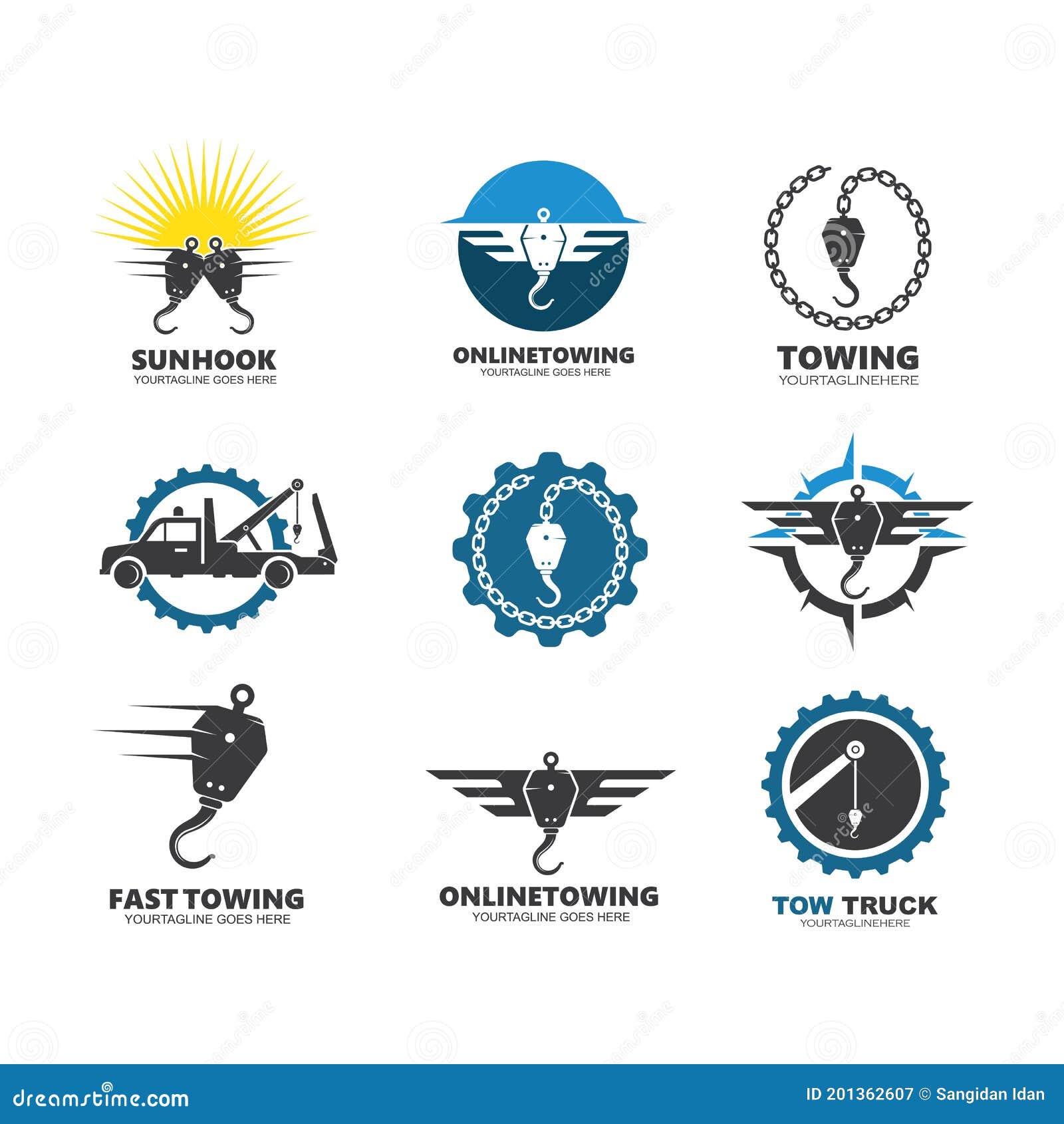 Towing vector icon design stock vector. Illustration of chain - 201362607