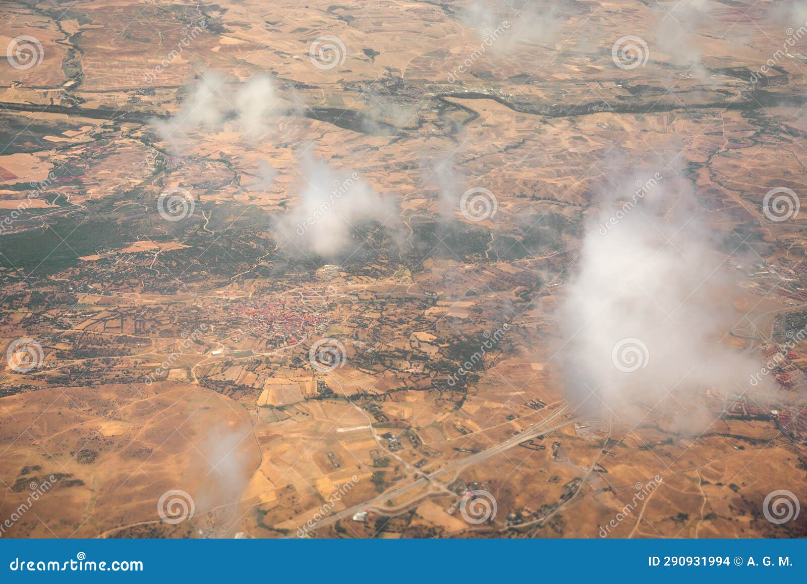 Town from above stock photo. Image of high, flight, cloud - 290931994
