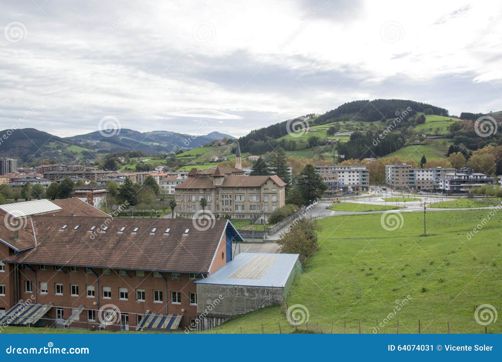 The town of Azpeitia stock image. Image of village, travel - 64074031