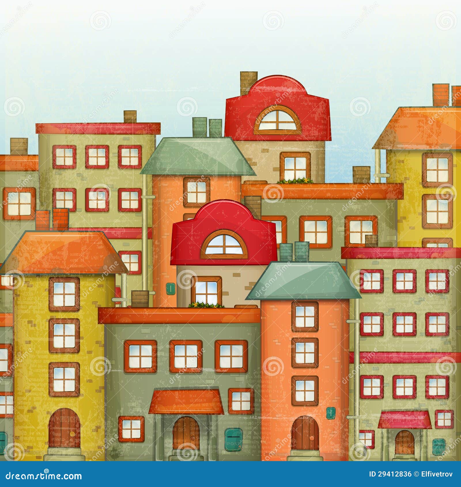 Town Background stock vector. Illustration of color, retro - 29412836