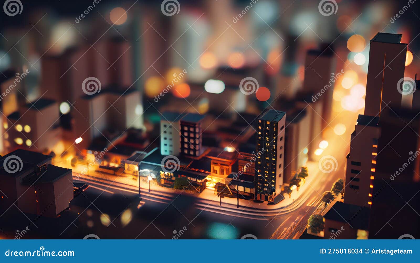 The Glowing Windows Of An Apartment Building At Night. Royalty-Free ...