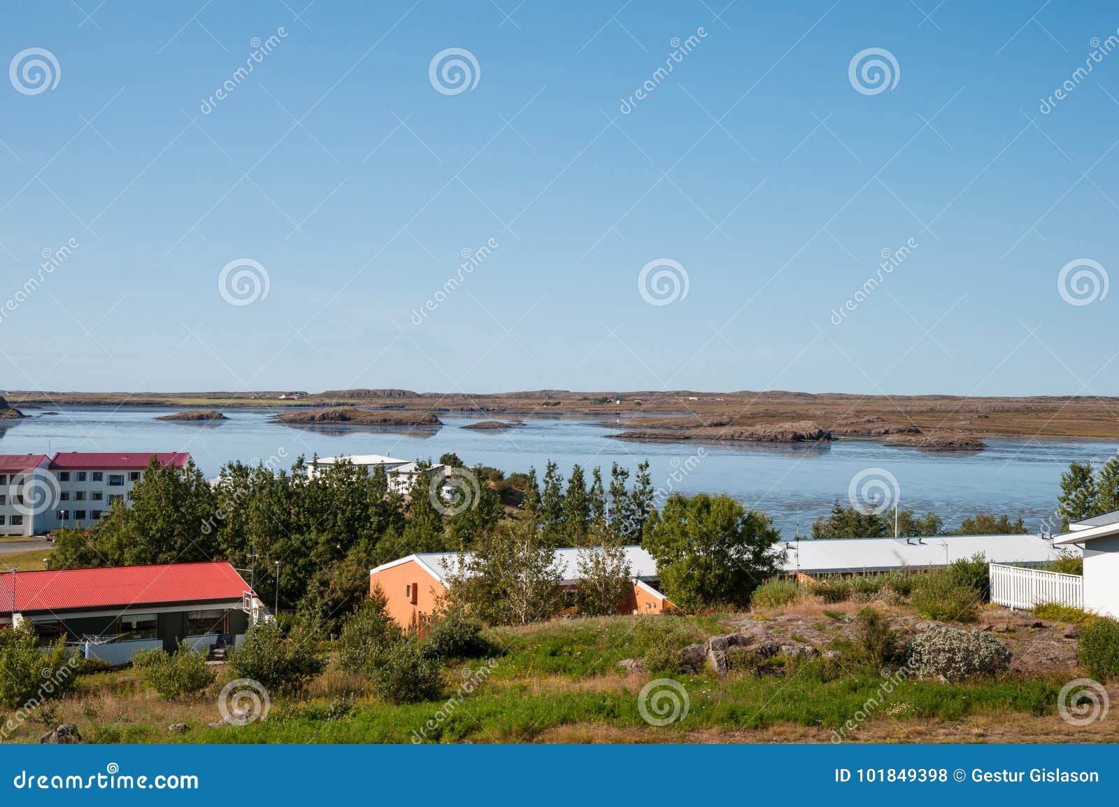 Town of Borgarnes in Iceland Stock Photo - Image of environment ...