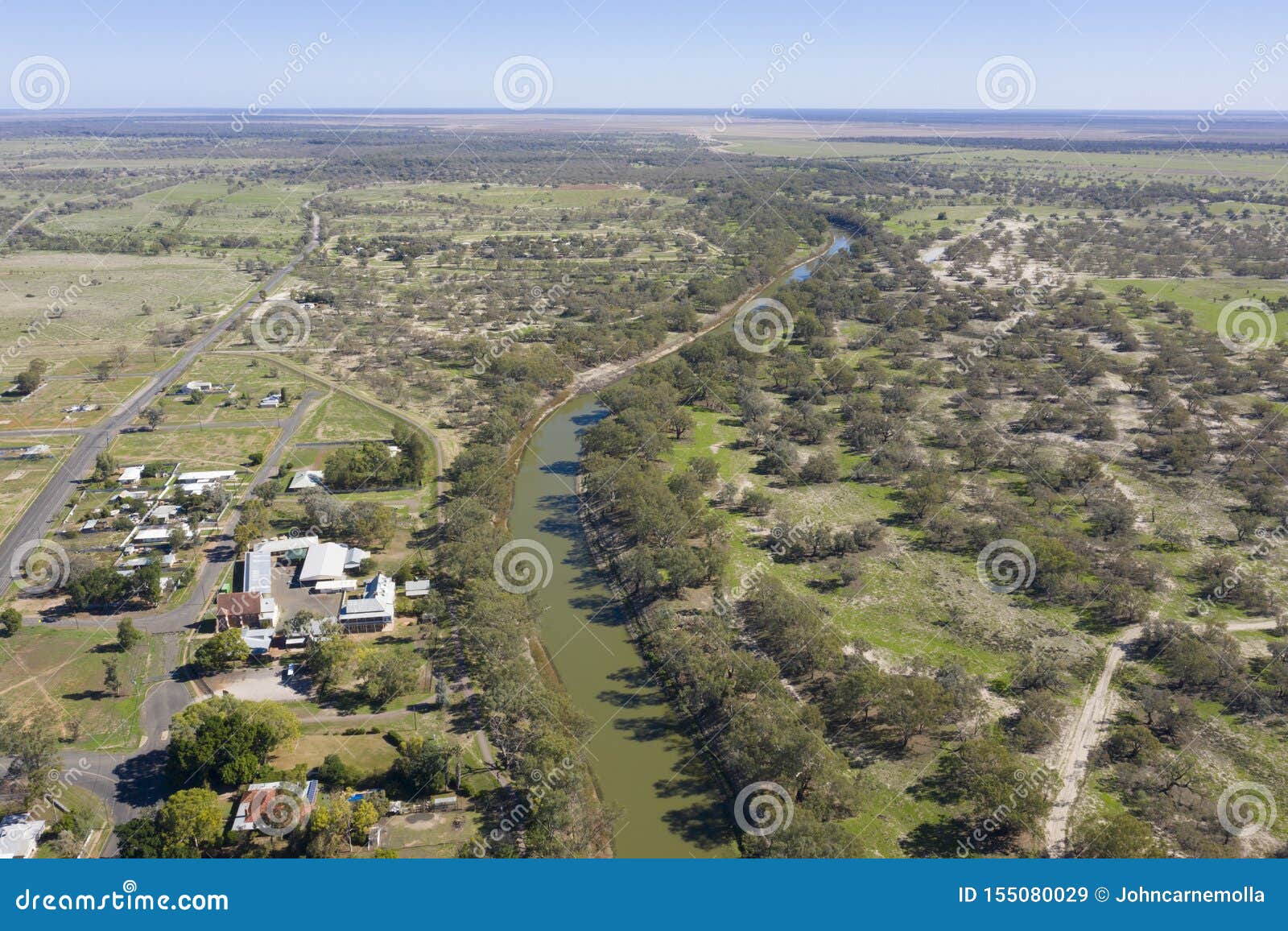 The Town of Bourke on the Darling River//. Stock Image - Image of wales ...