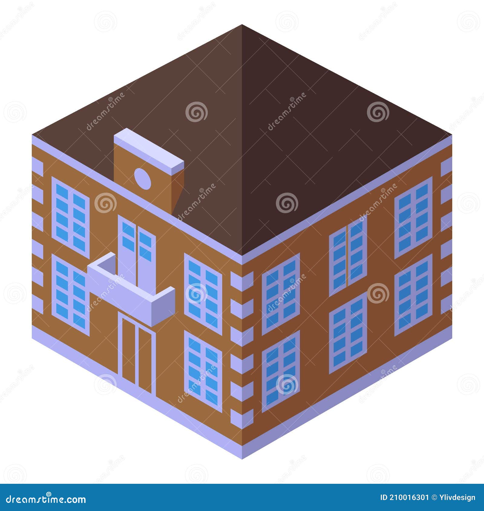 Town Building Icon, Isometric Style Stock Vector - Illustration of ...