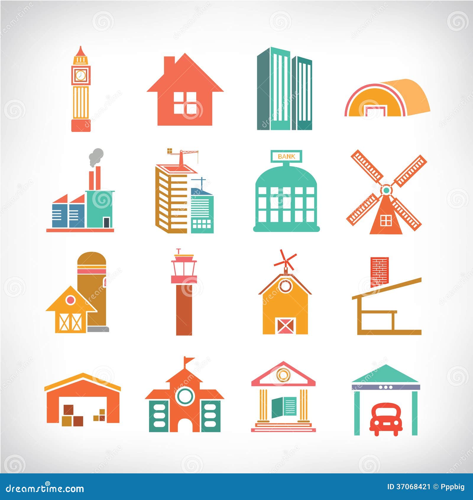 Town Buildings set stock illustration. Illustration of metropolis ...