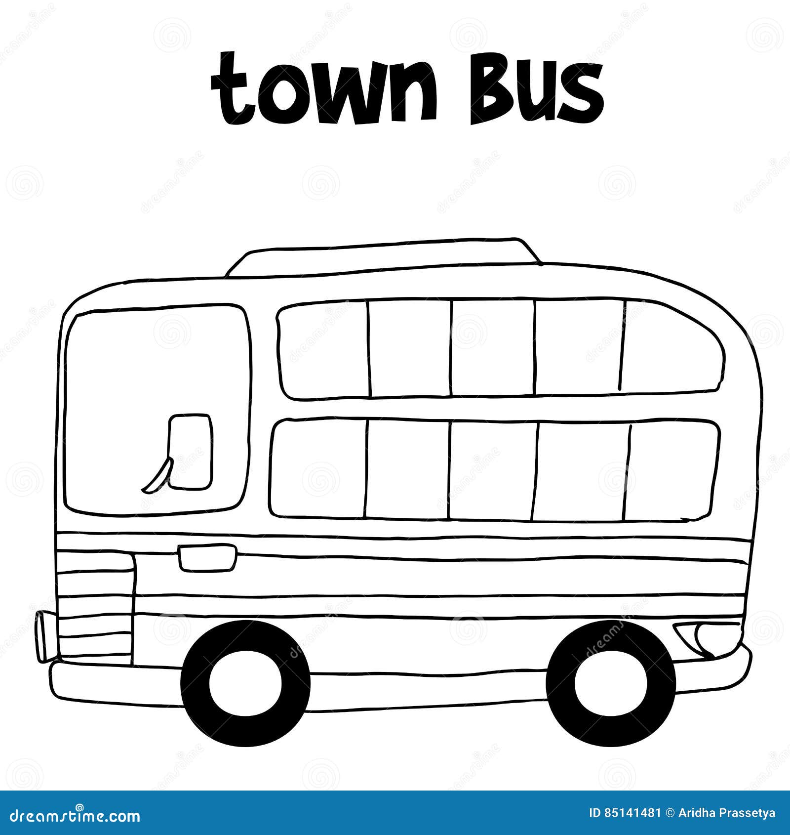 Town Bus Vector Art Illustration Stock Vector - Illustration of vector ...