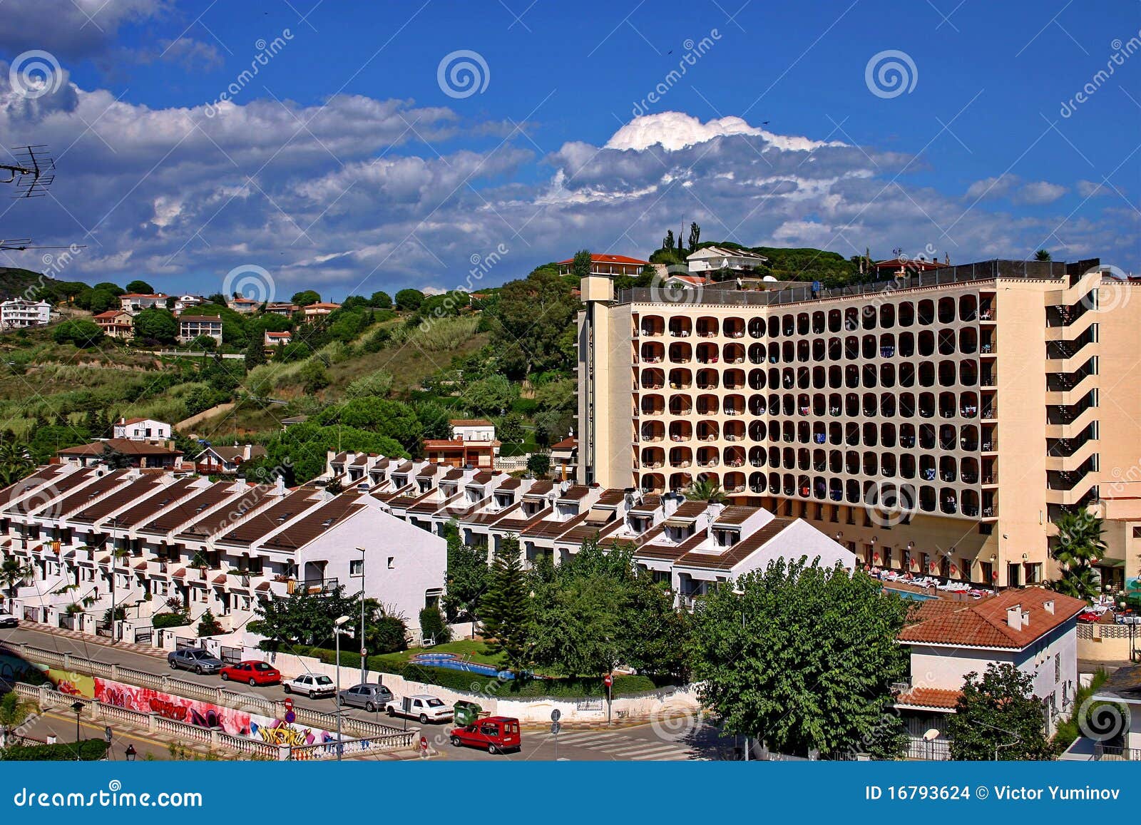 The town Calella. Spain stock photo. Image of architecture - 16793624