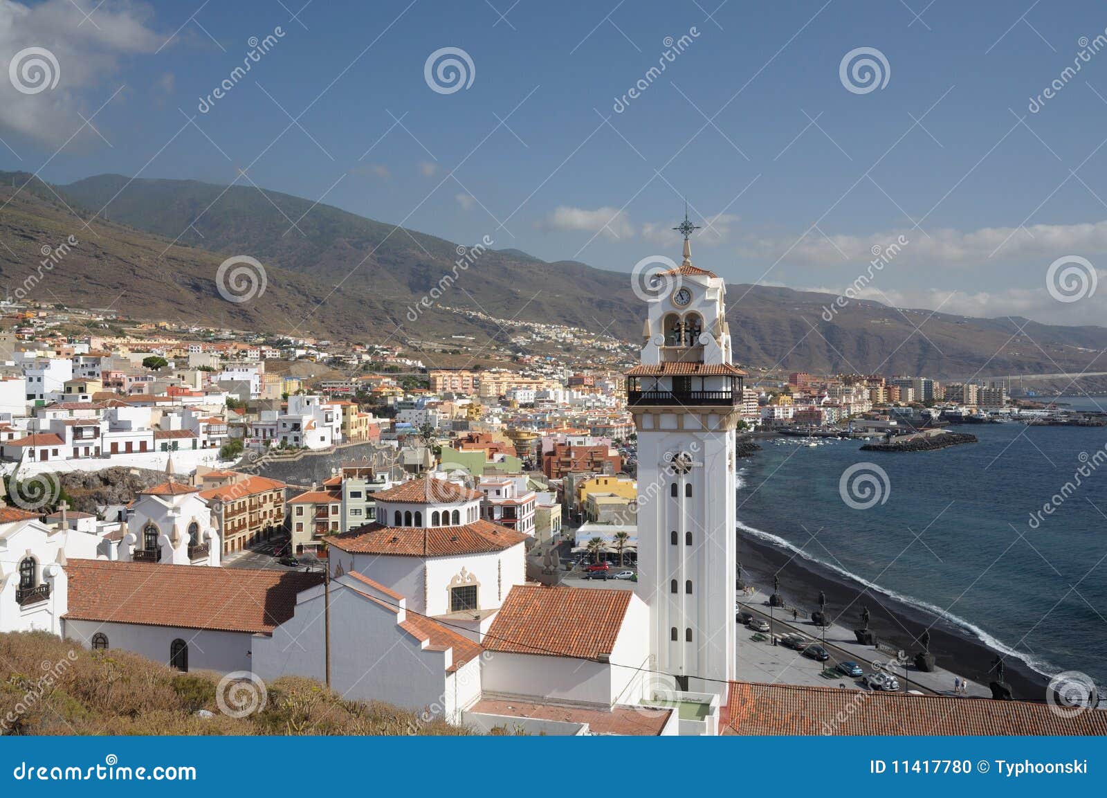 Town Candelaria, Tenerife Spain Stock Photo - Image of landmark ...