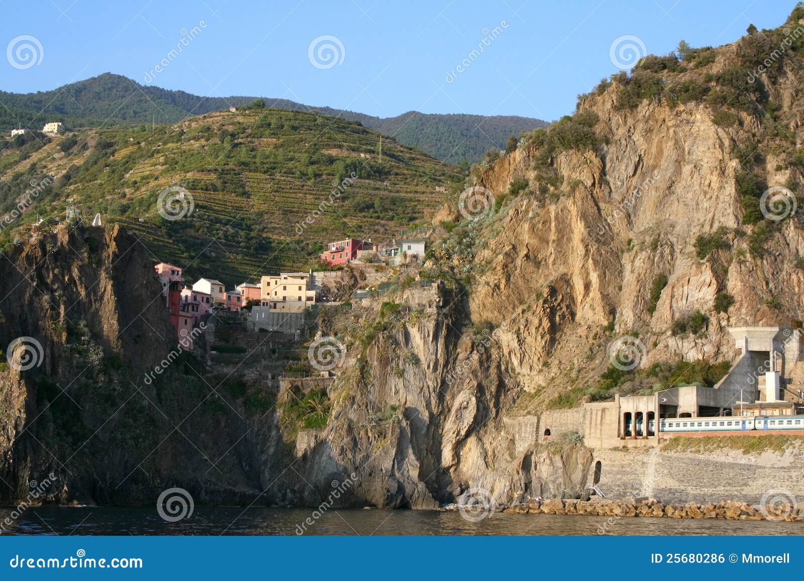 Town on the cliff stock photo. Image of italy, coast - 25680286