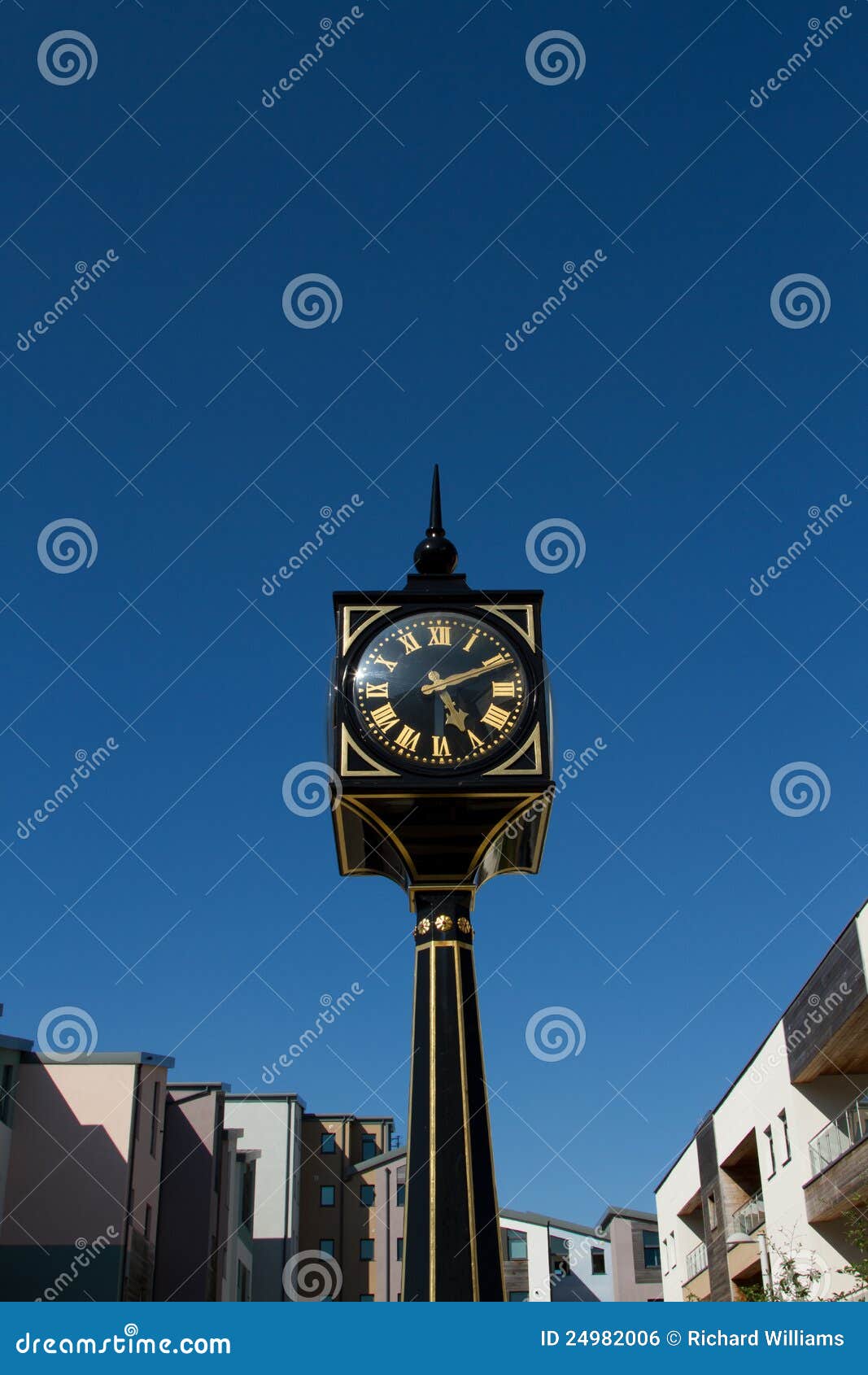 Town clock. stock photo. Image of blue, pillar, buildings - 24982006