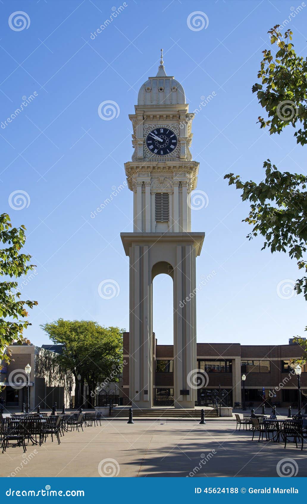 Town Clock Dubuque Iowa stock photo. Image of blue, clock - 45624188