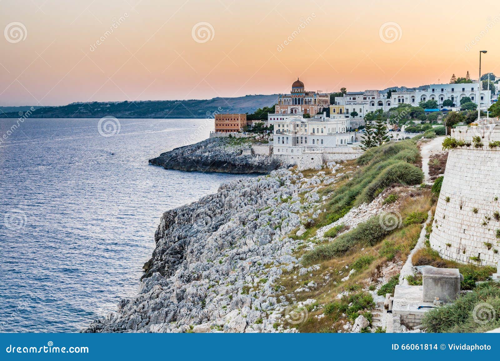 Town on the Coast of the Salento Peninsula Stock Photo - Image of water ...