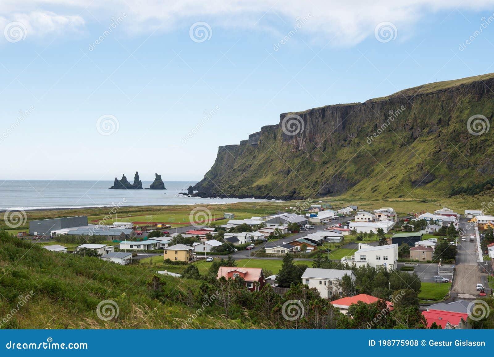 Town and Coast of Vik in Iceland Stock Photo - Image of cityscape ...