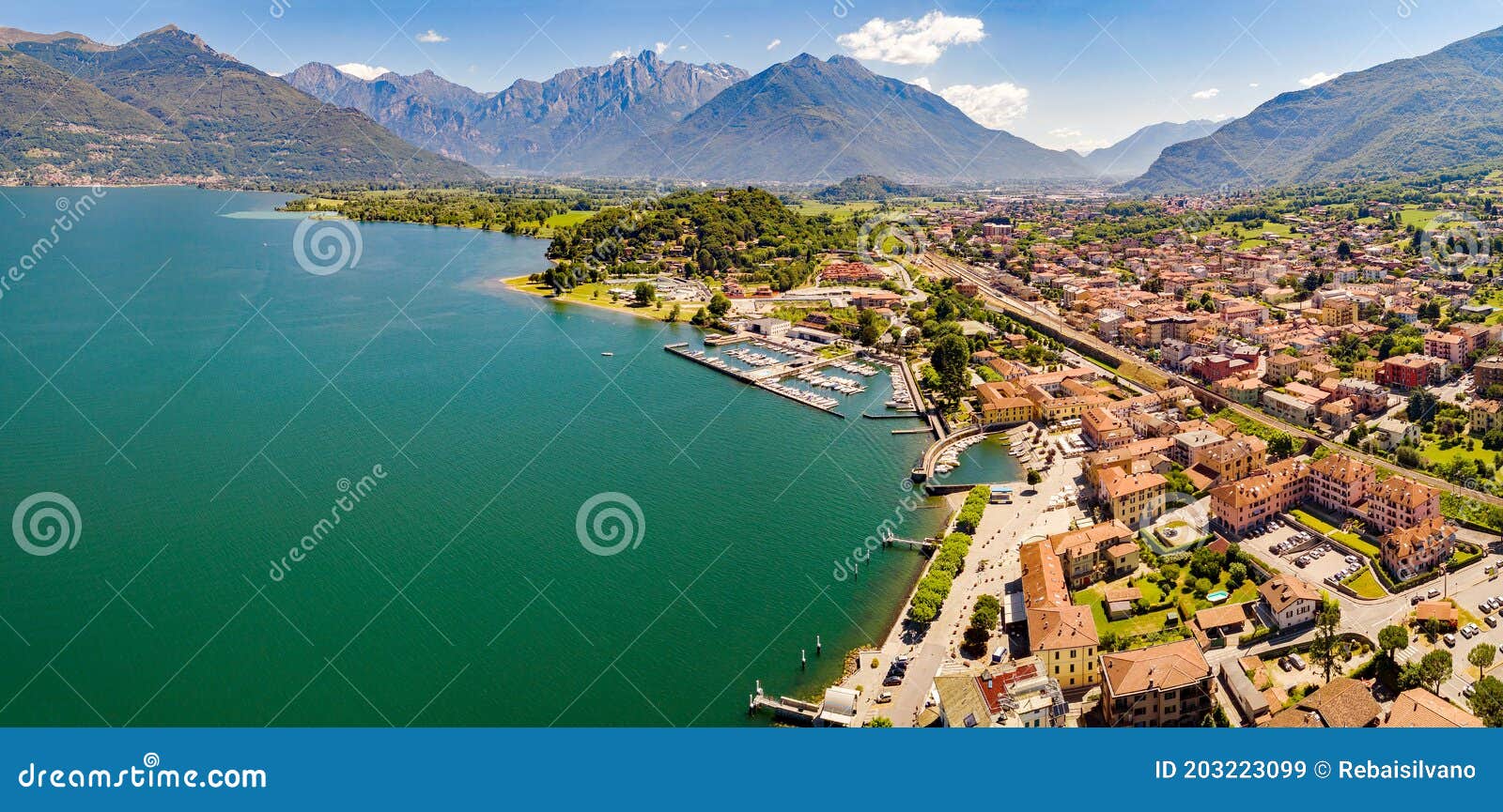 Town of Colico on Lake Como Stock Image - Image of boat, coast: 203223099