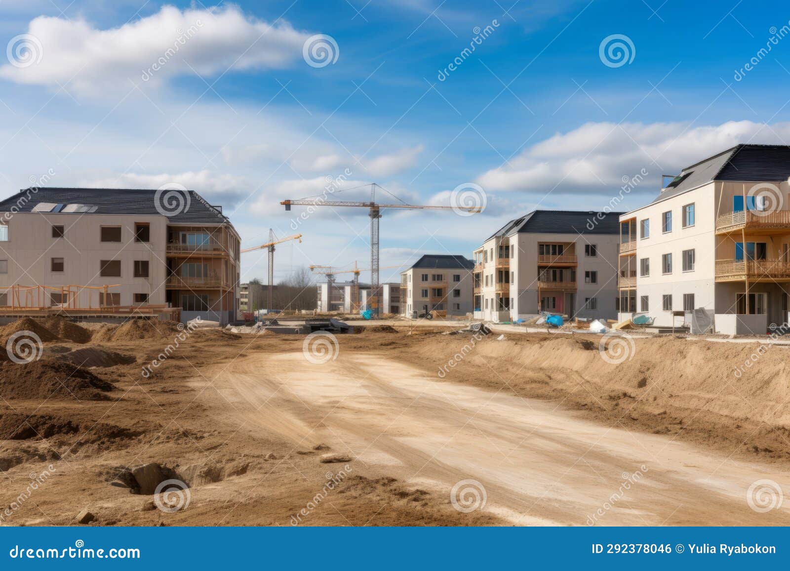 Town Construction Houses. Generate Ai Stock Photo - Image of ...