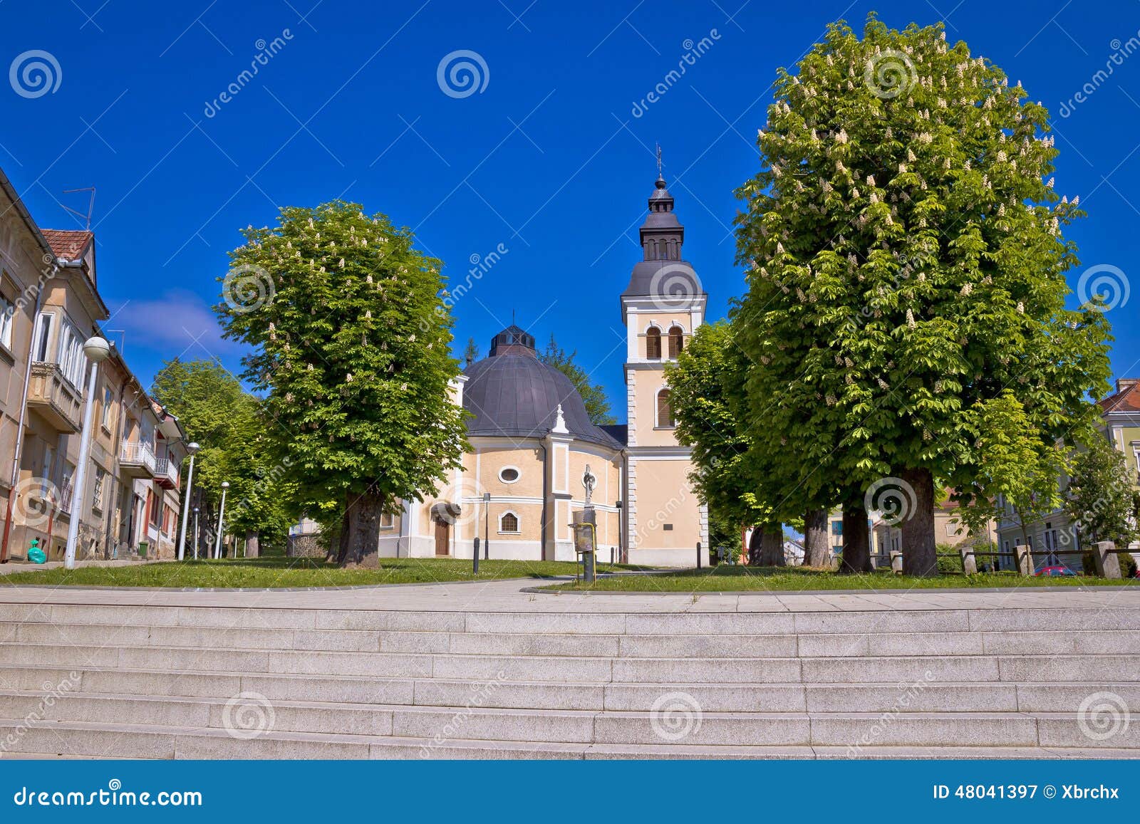 Town of Daruvar Square and Church Stock Image - Image of downtown ...
