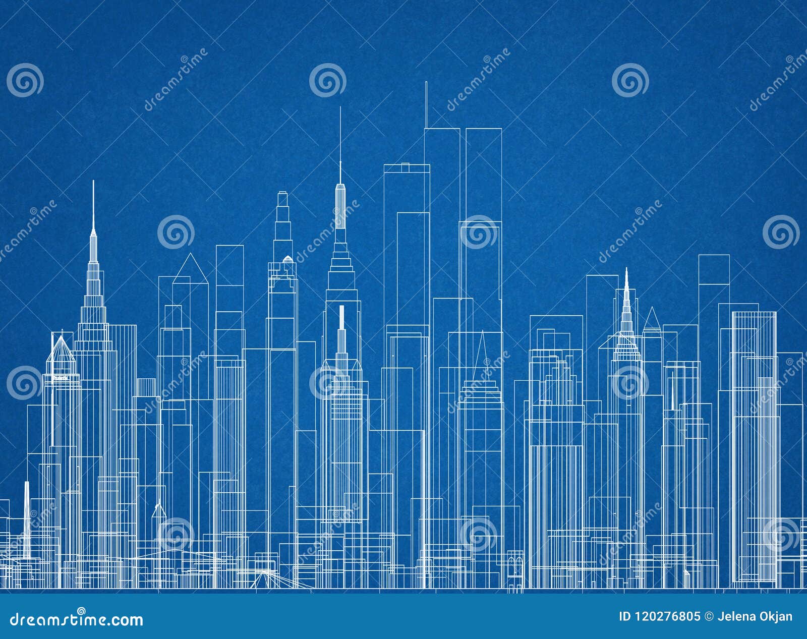 Town Design Architect Blueprint Stock Illustration - Illustration of ...