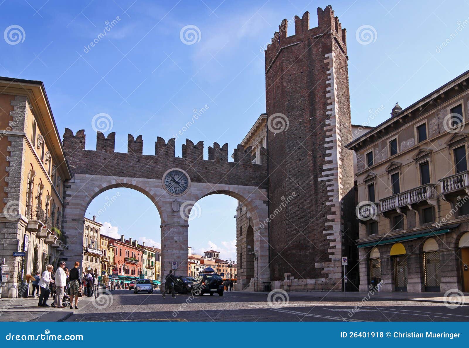 Town gate in Verona editorial stock photo. Image of piazza - 26401918