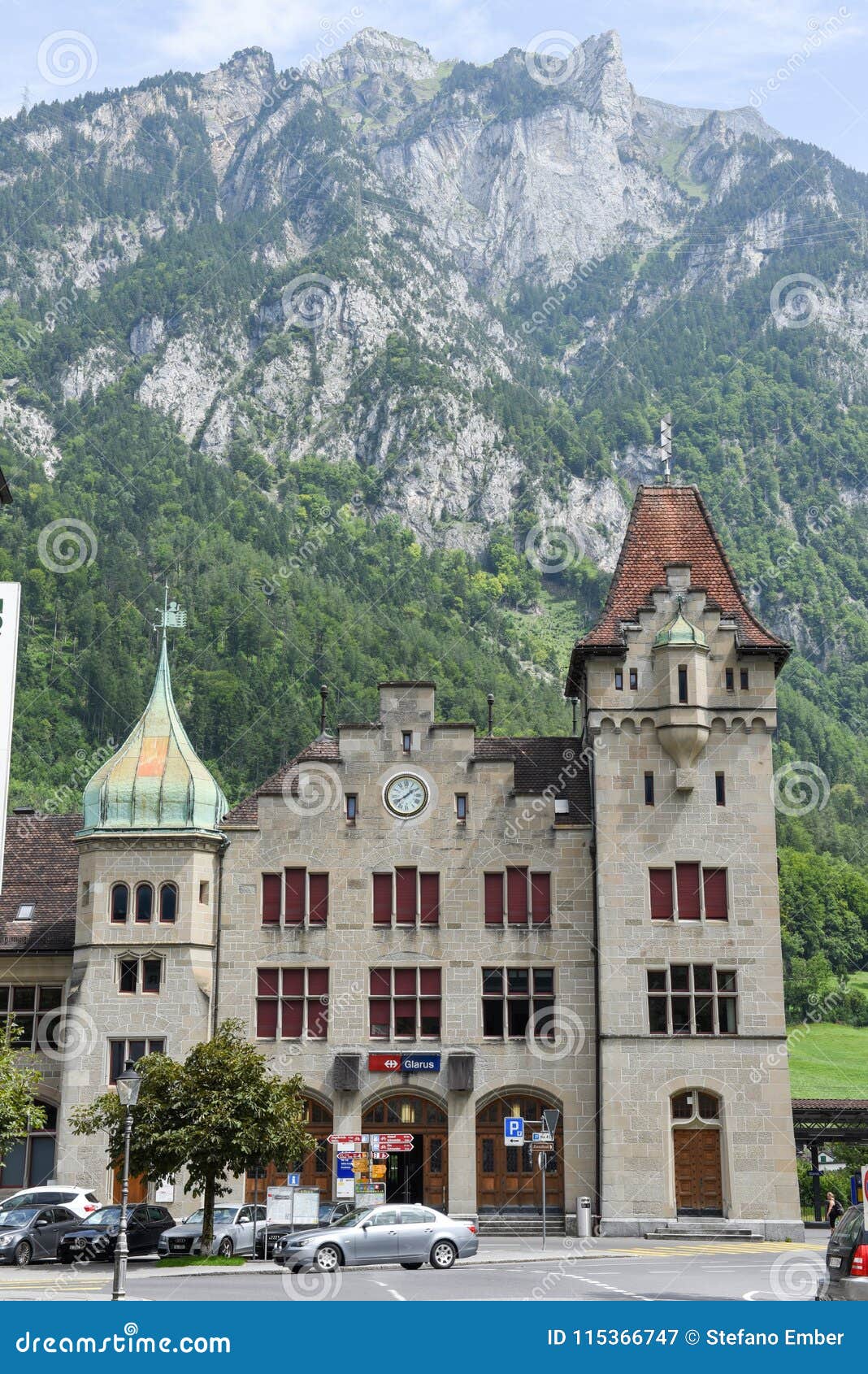 The Town of Glarus on the Swiss Alps Editorial Photography - Image of ...