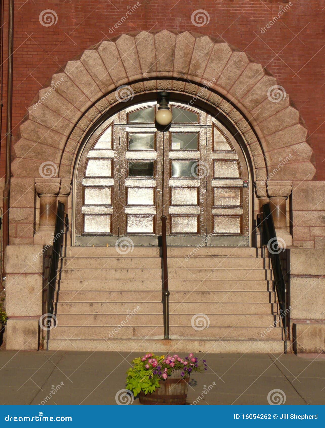 Town hall arched entry stock photo. Image of lamp, opening - 16054262