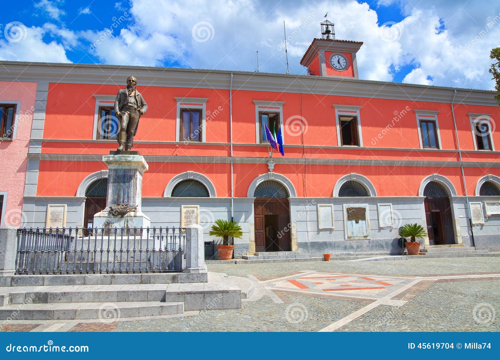 Town Hall Building. Brienza. Italy. Stock Photo - Image of basilicata ...