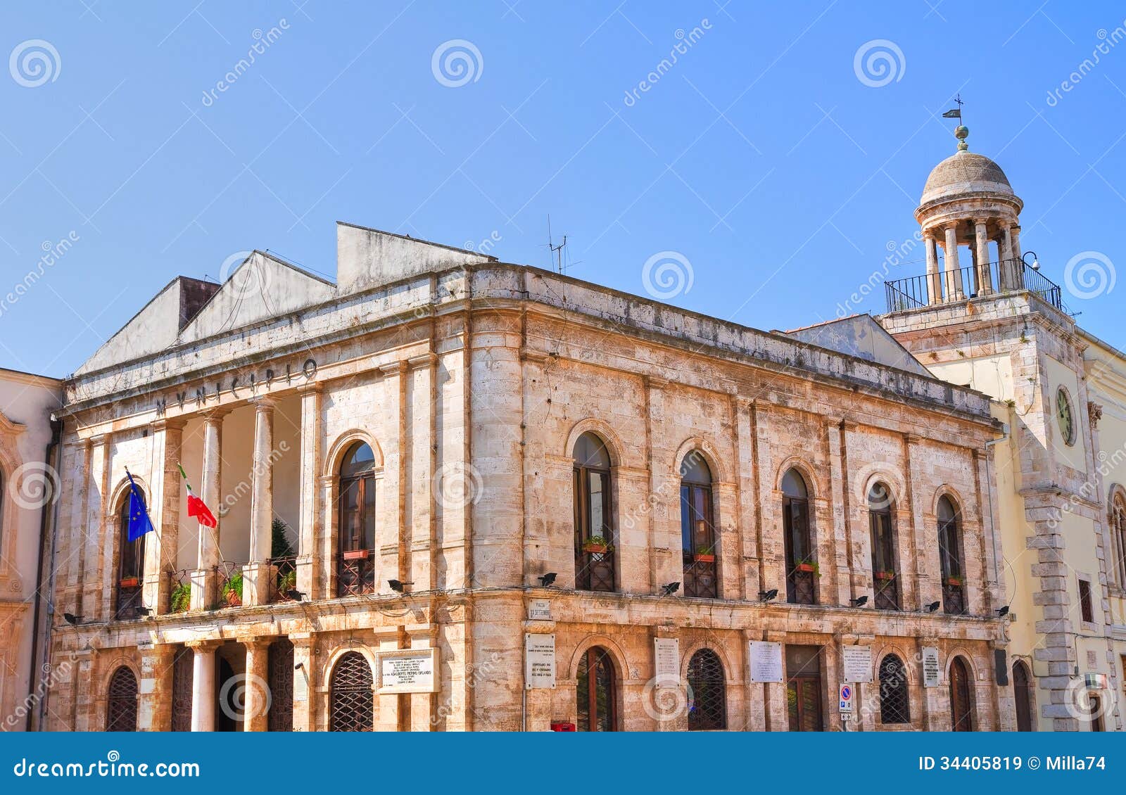 Town Hall Building. Conversano. Puglia. Italy. Stock Image - Image of ...