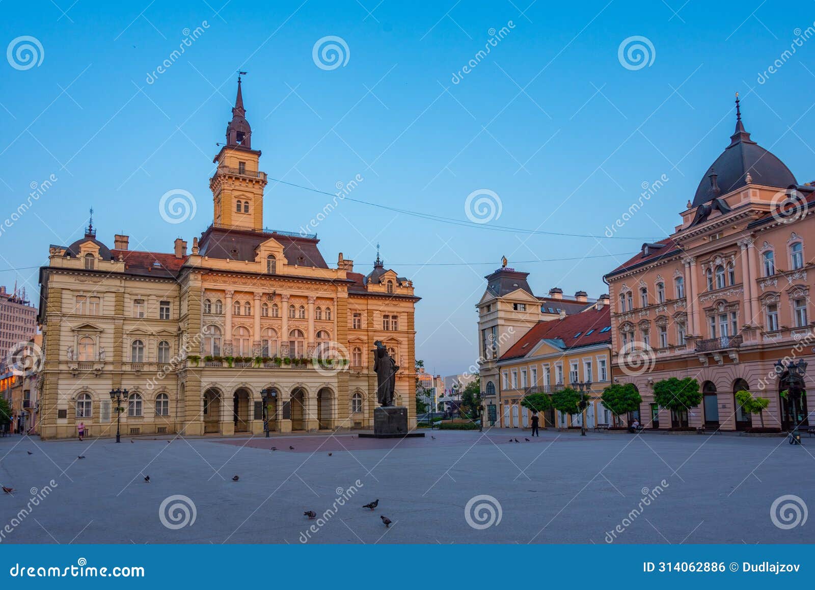 Town Hall in the Center of Serbian Town Novi Sad Stock Photo - Image of ...