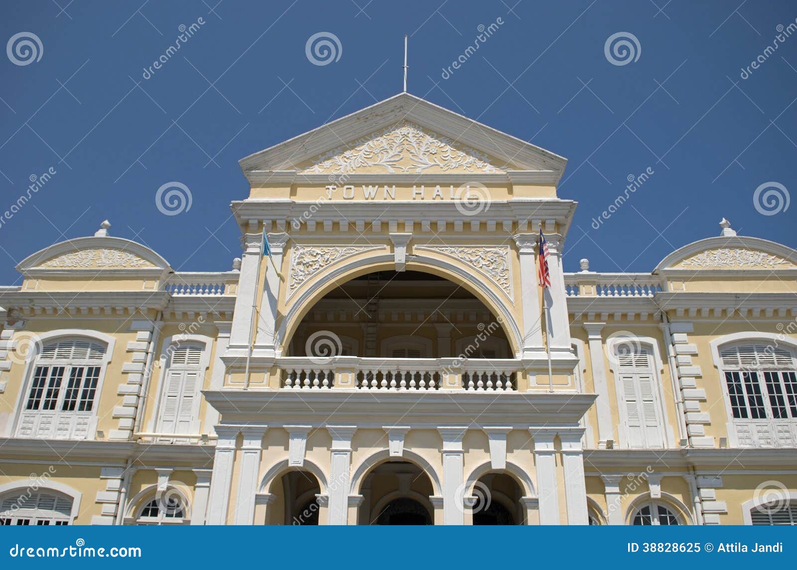 Town Hall, Georgetown, Penang, Malaysia Stock Image - Image of mayor ...