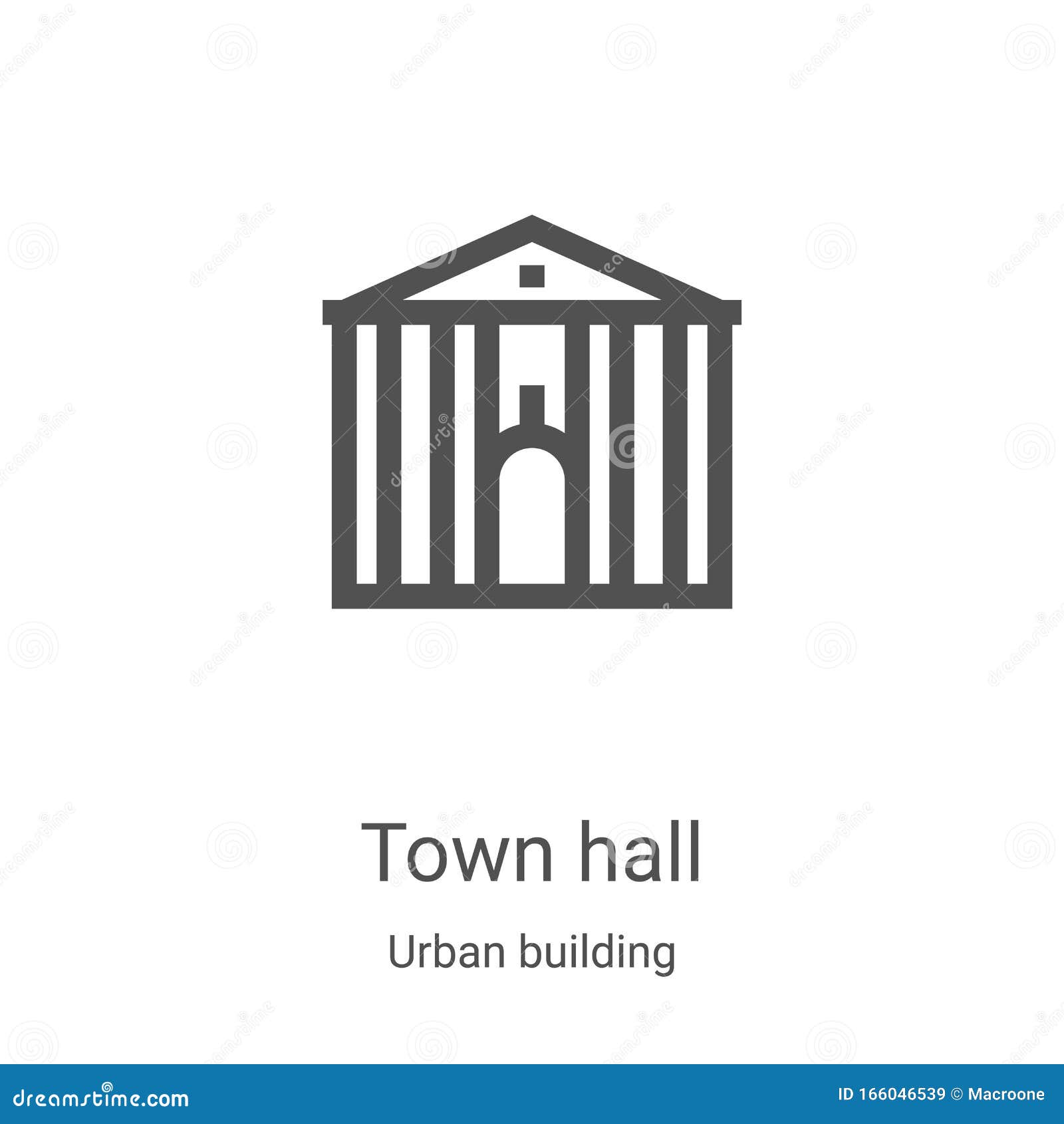Town Hall Icon Vector from Urban Building Collection. Thin Line Town ...