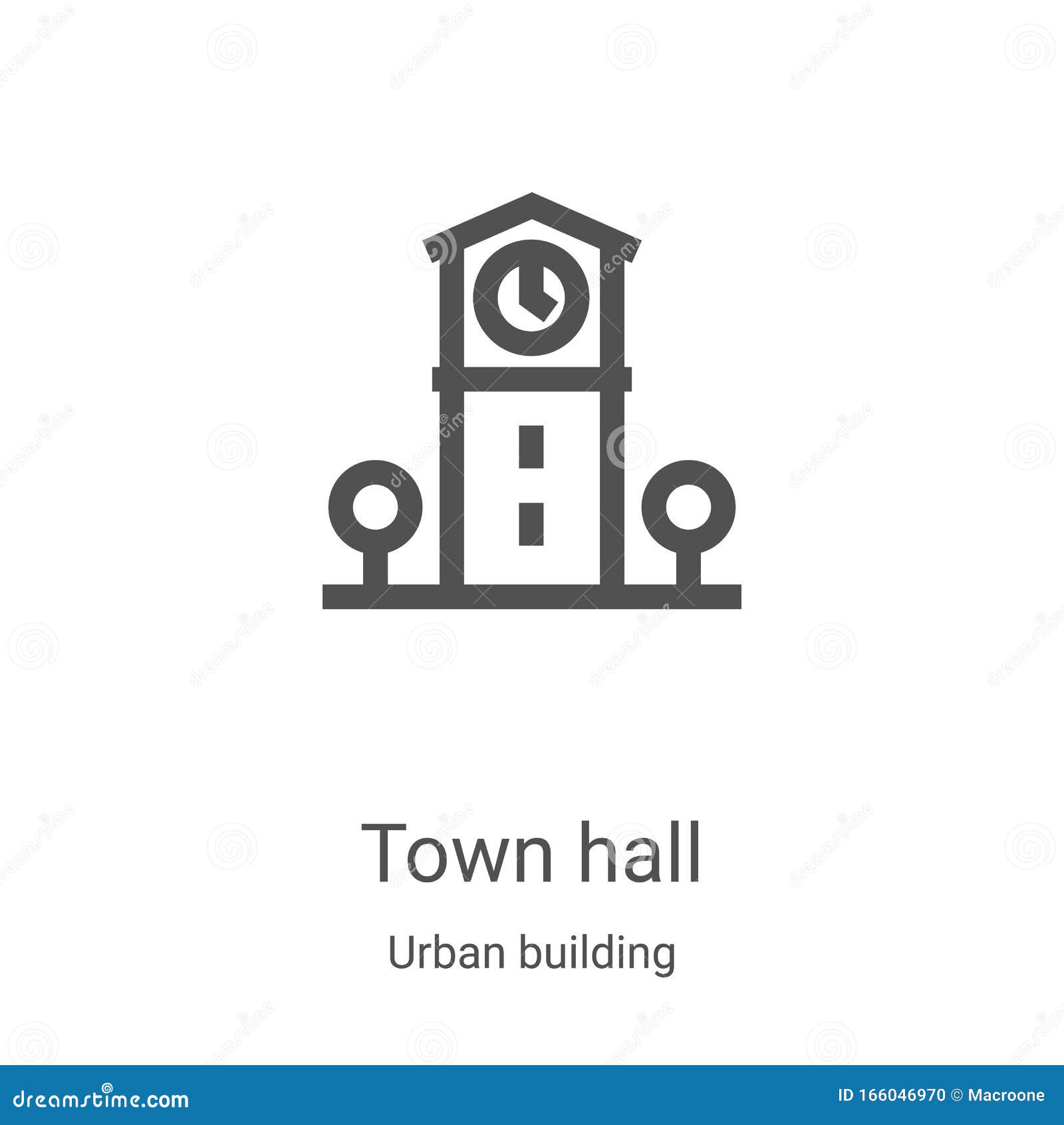 Town Hall Icon Vector from Urban Building Collection. Thin Line Town ...