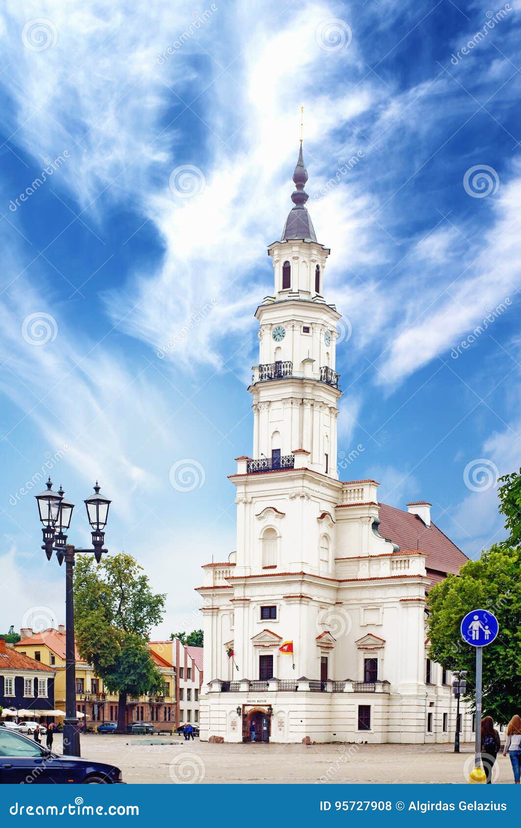 Town Hall of Kaunas editorial stock photo. Image of plaster - 95727908