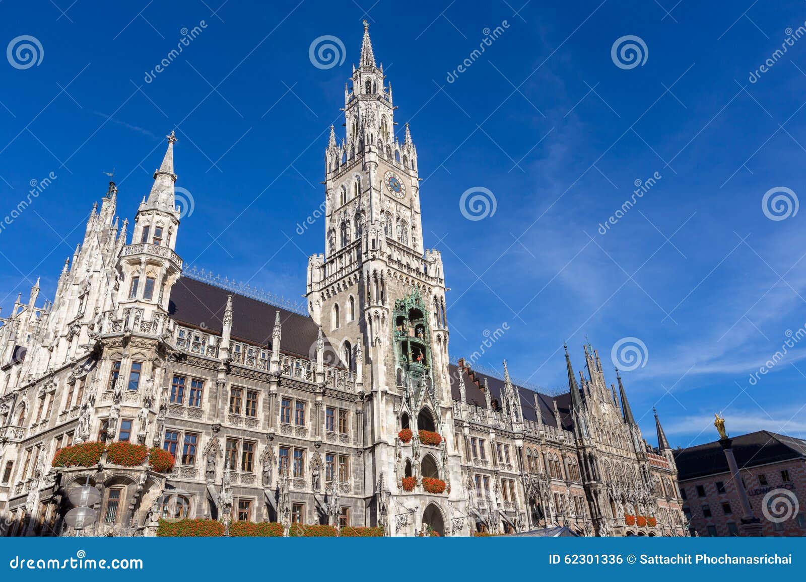 Town Hall at Marienplatz in Munich,Germany Stock Photo - Image of ...