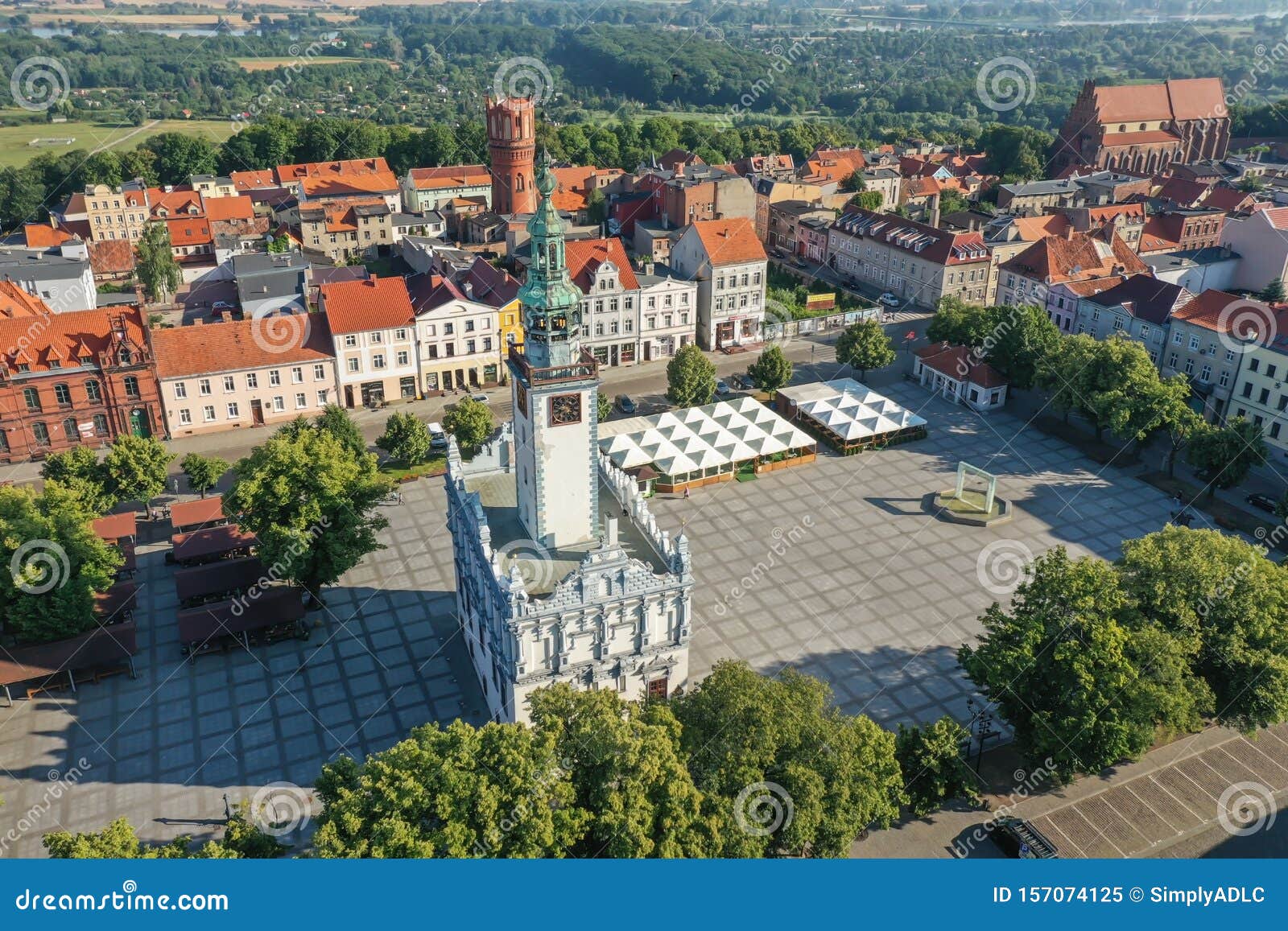 Town Hall in the Middle of the Town Square in Europe Stock Image ...
