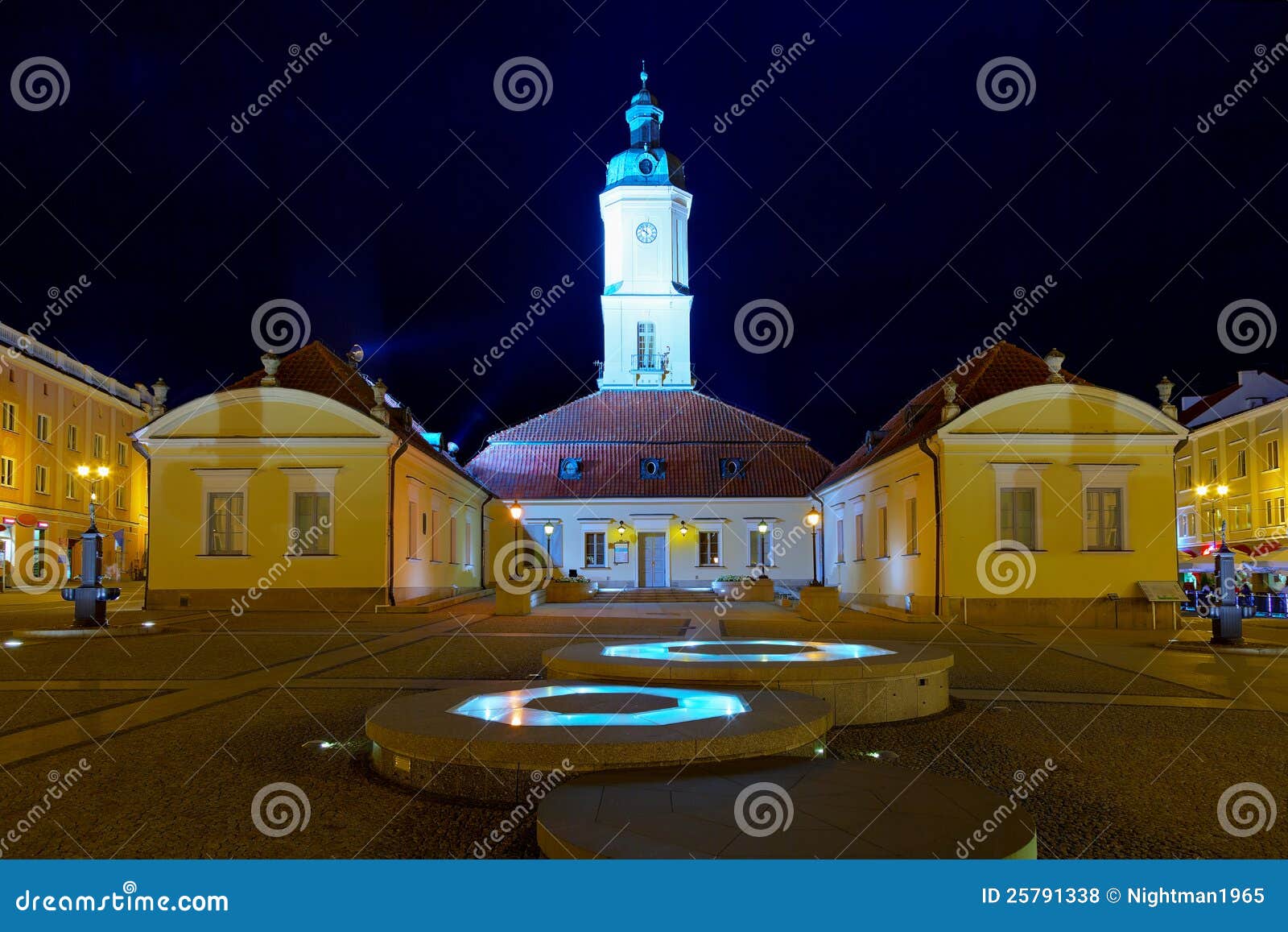 Town Hall at night stock photo. Image of lamp, historic - 25791338