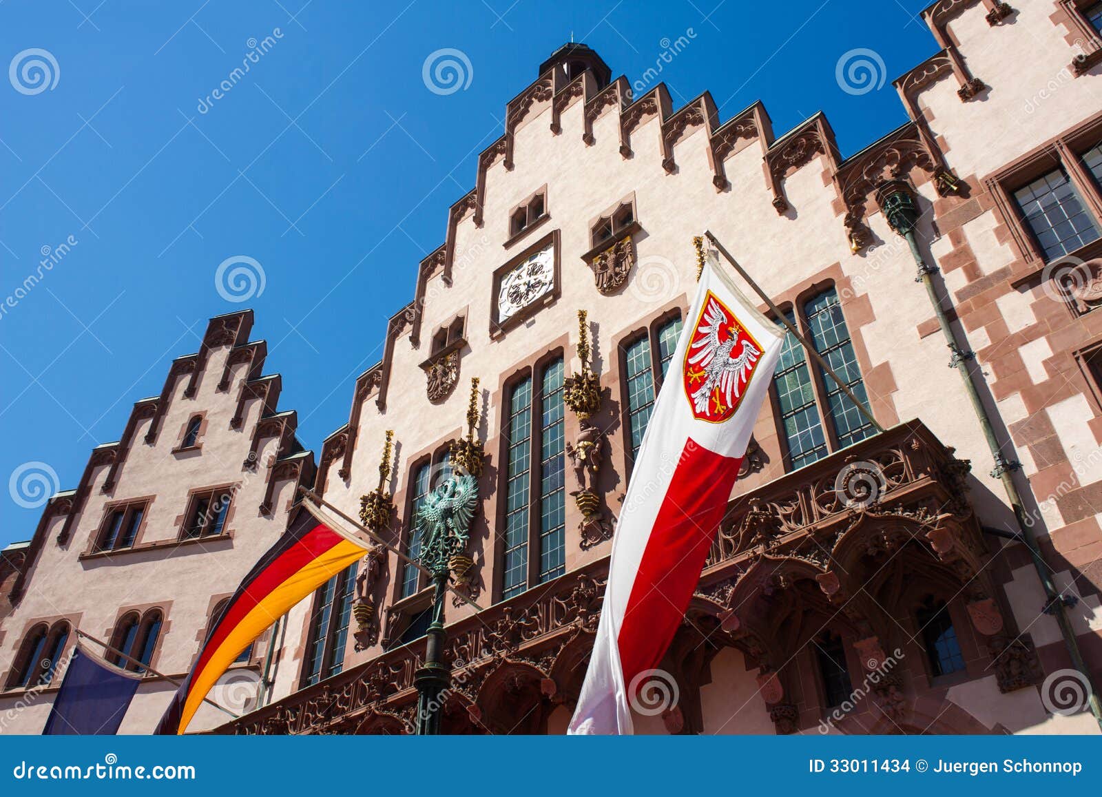 Town Hall Roemer of Frankfurt Stock Photo - Image of dark, emperor ...