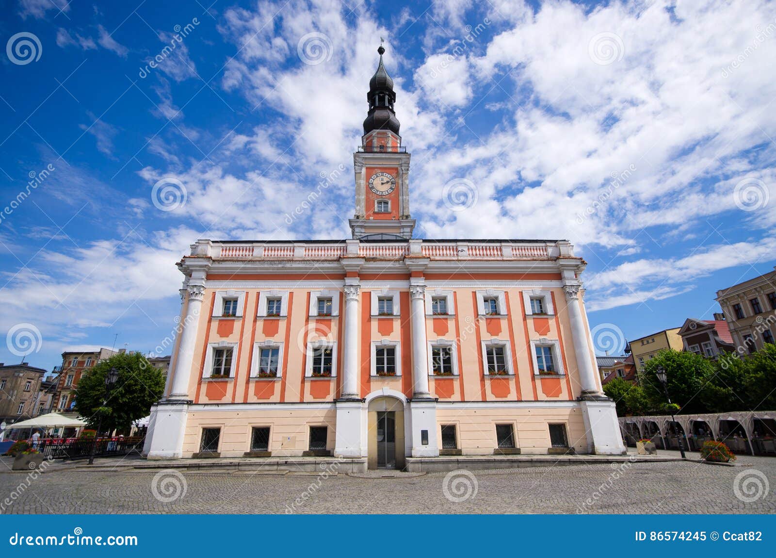 Town Hall and Square in Leszno, Poland Stock Image - Image of facade ...