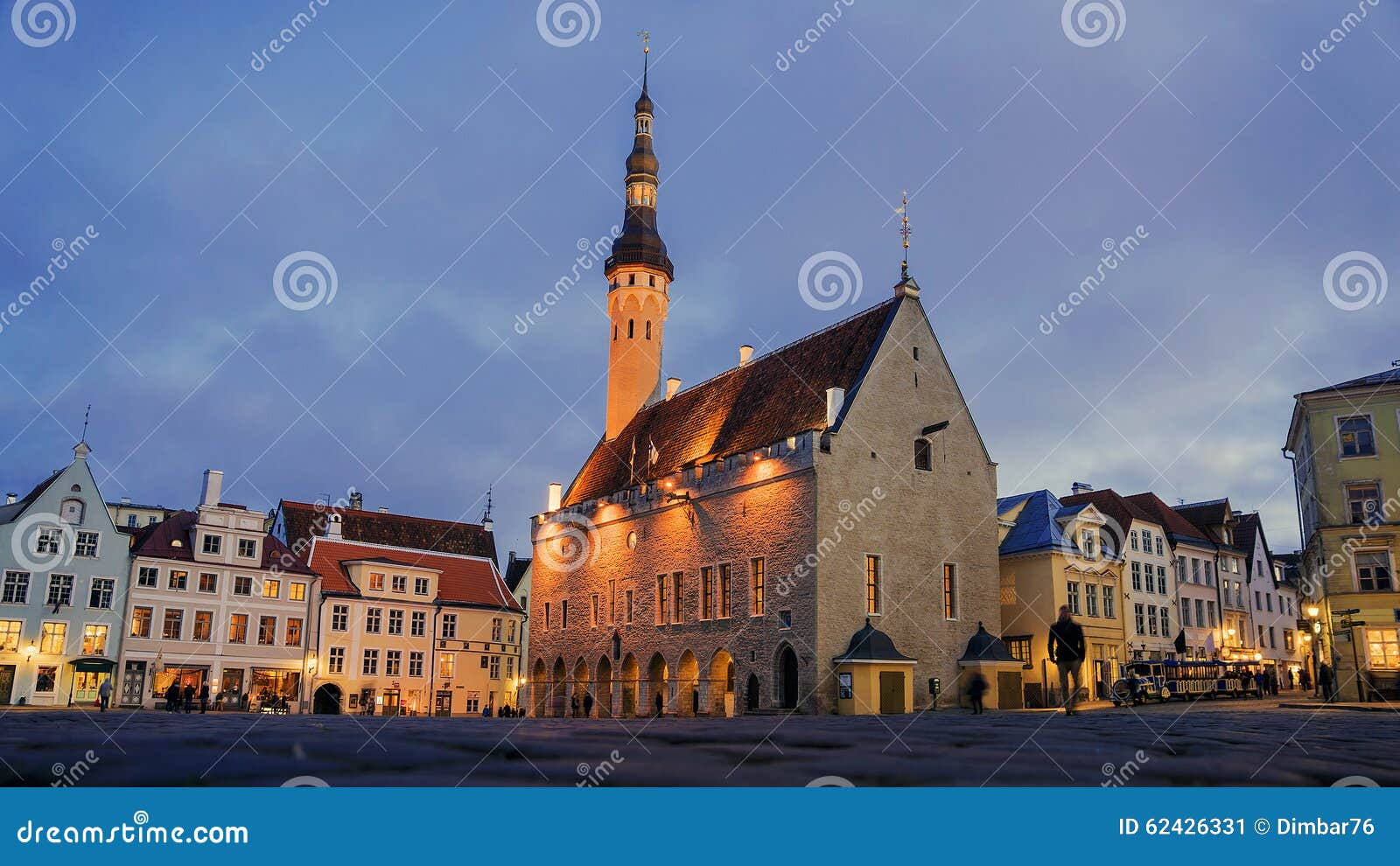 Town Hall Square in Tallinn, Estonia Stock Image - Image of night ...