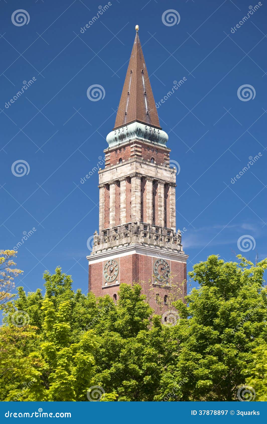 Town hall tower stock image. Image of high, city, kiel - 37878897