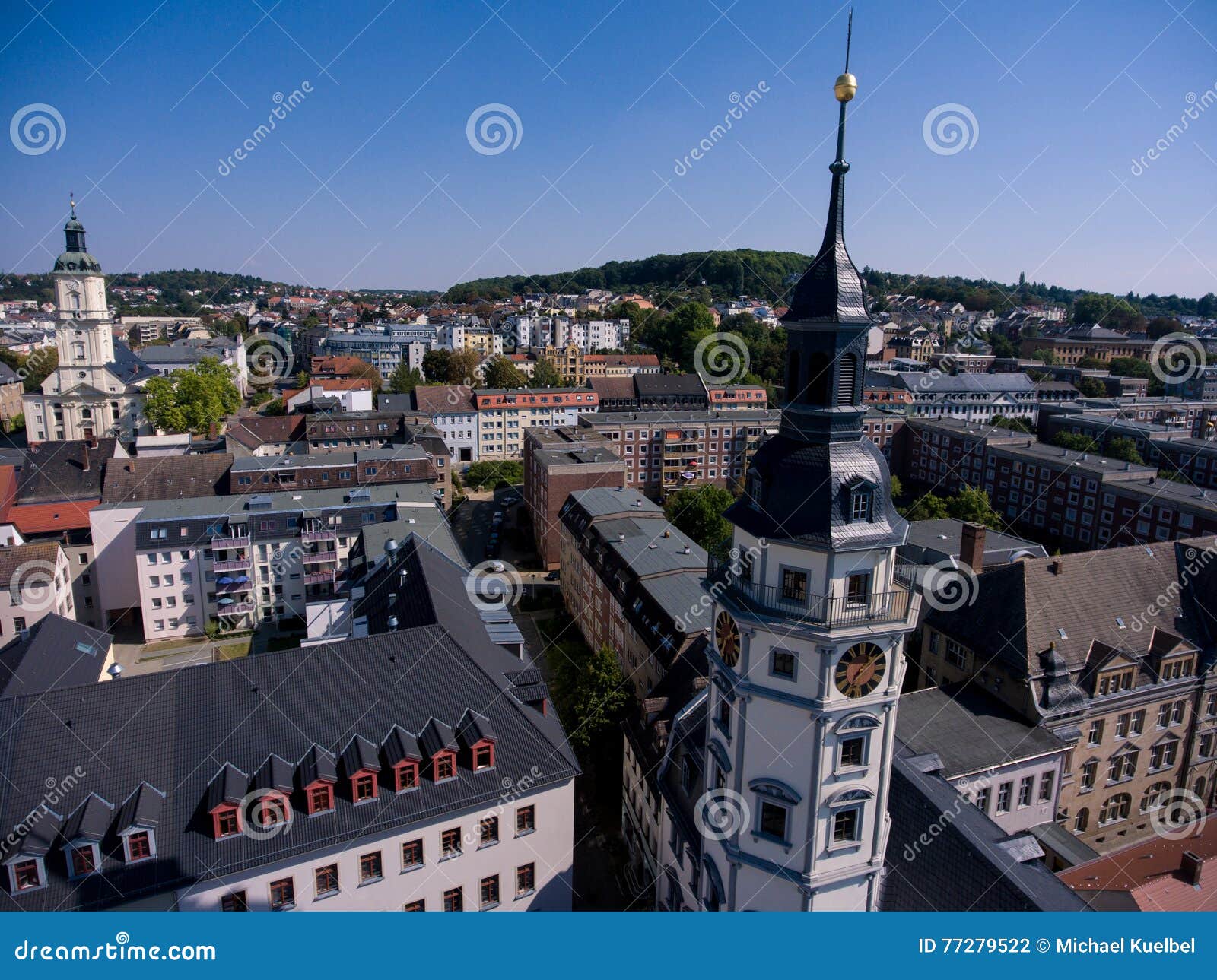 Town Hall Tower in Gera Aerial View Architecture Thuringia Stock Photo ...