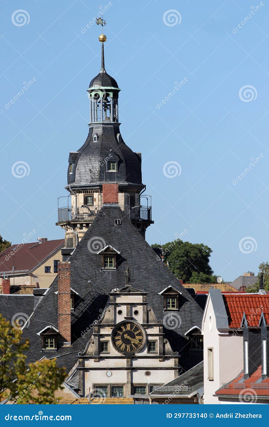 Town Hall Tower in Old Town of Altenburg, Thuringia, Germany Stock ...