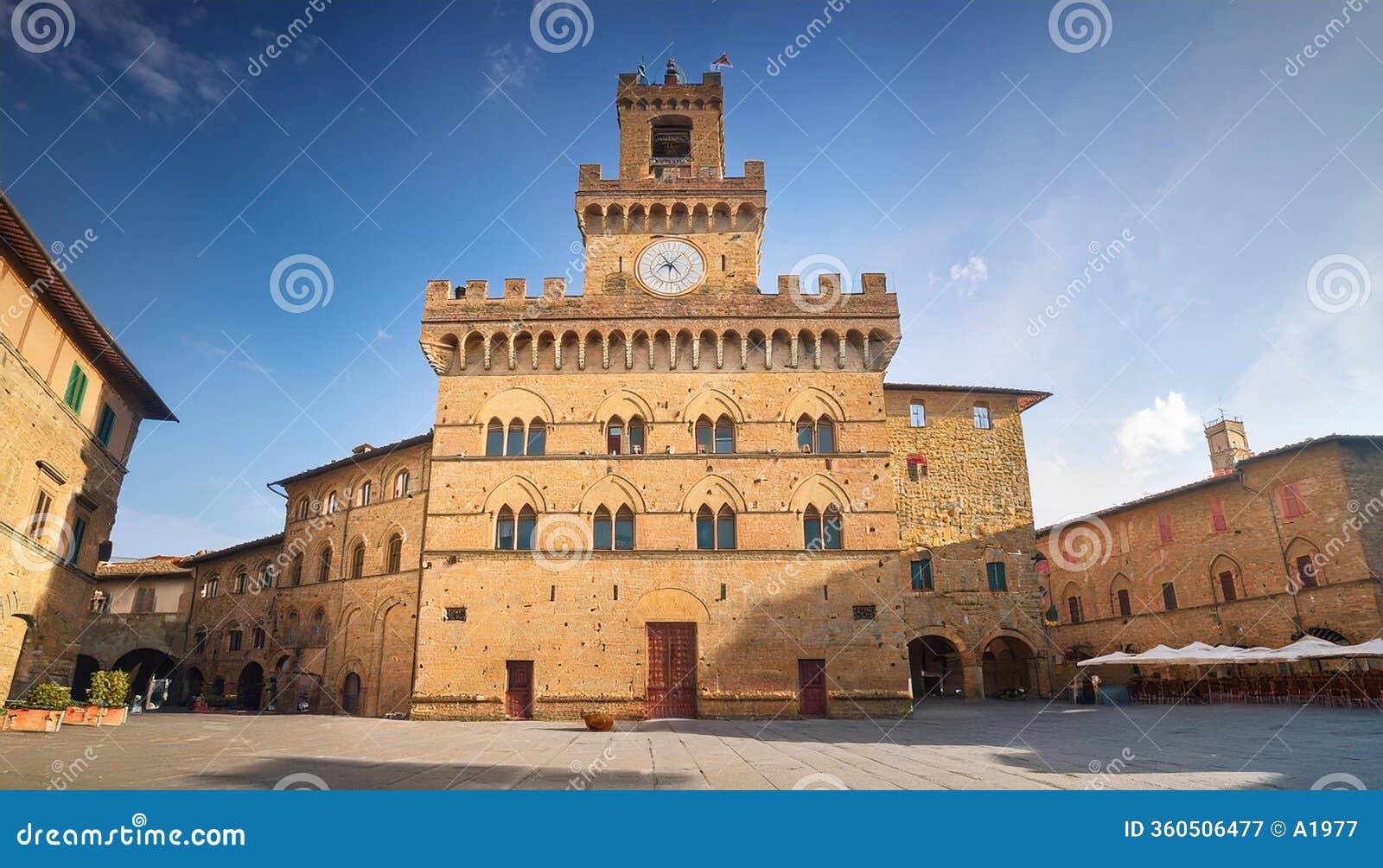 Town Hall in Tuscany, Medieval Gothic Architecture, AI Generated Stock ...
