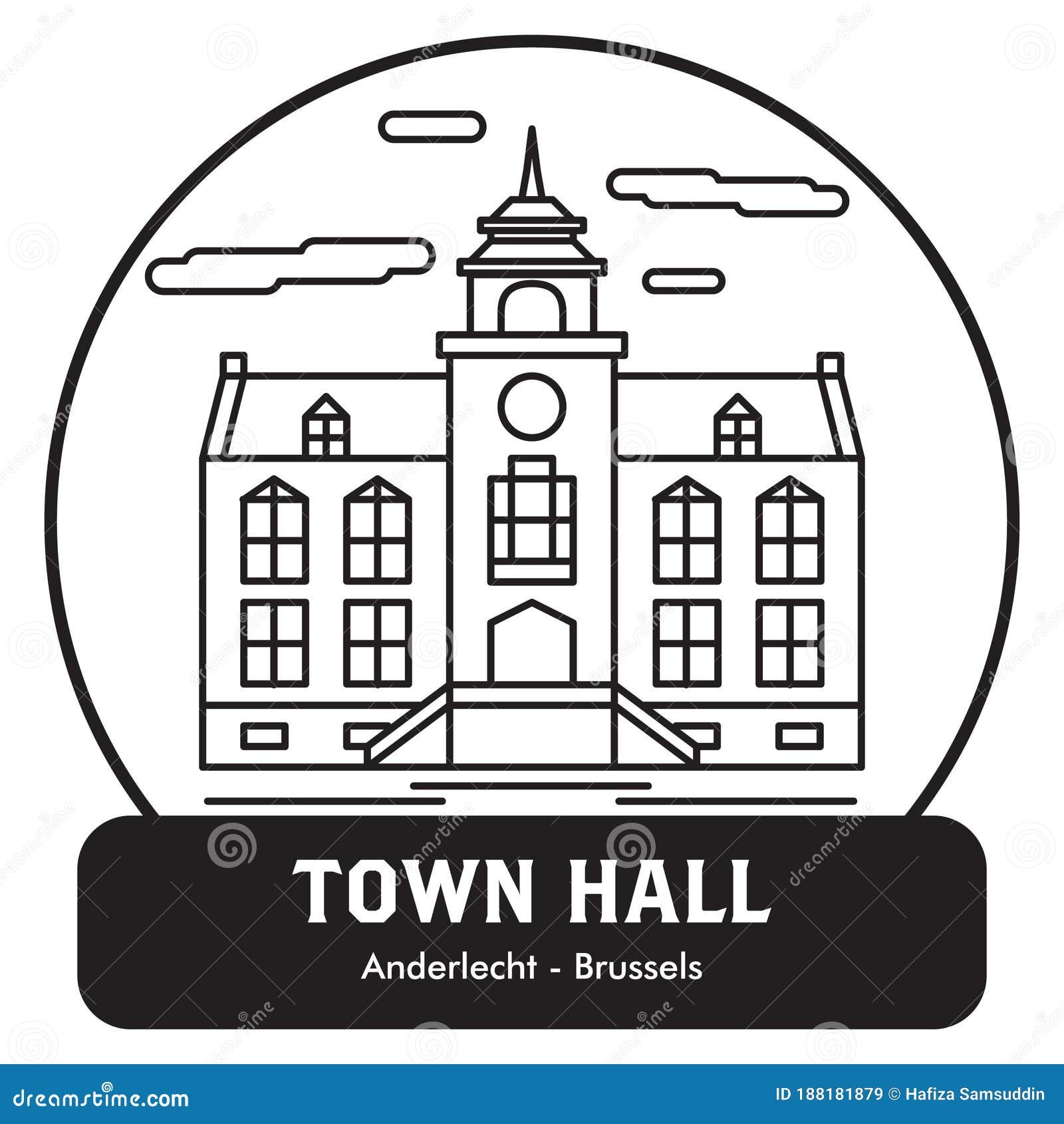 Town Hall. Vector Illustration Decorative Design Stock Vector ...