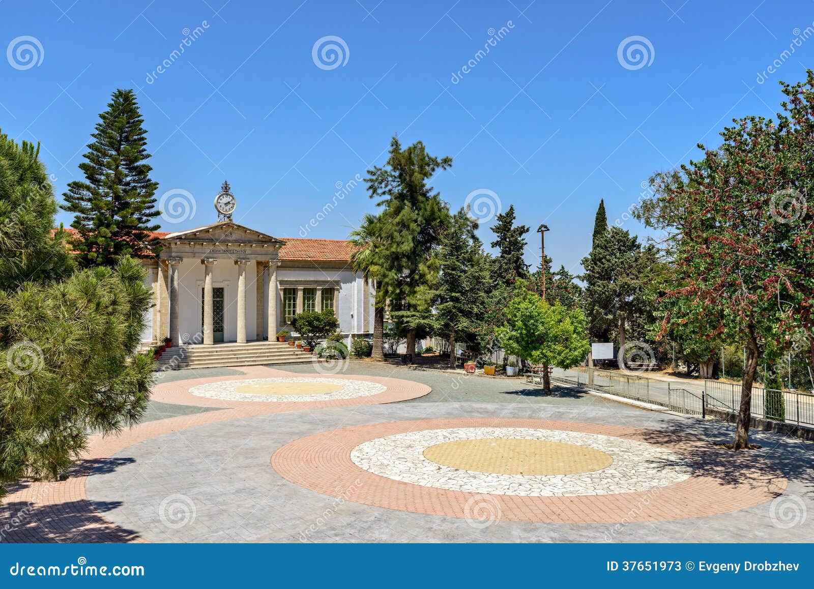 Town Hall in Village on Cyprus Stock Image - Image of community, door ...