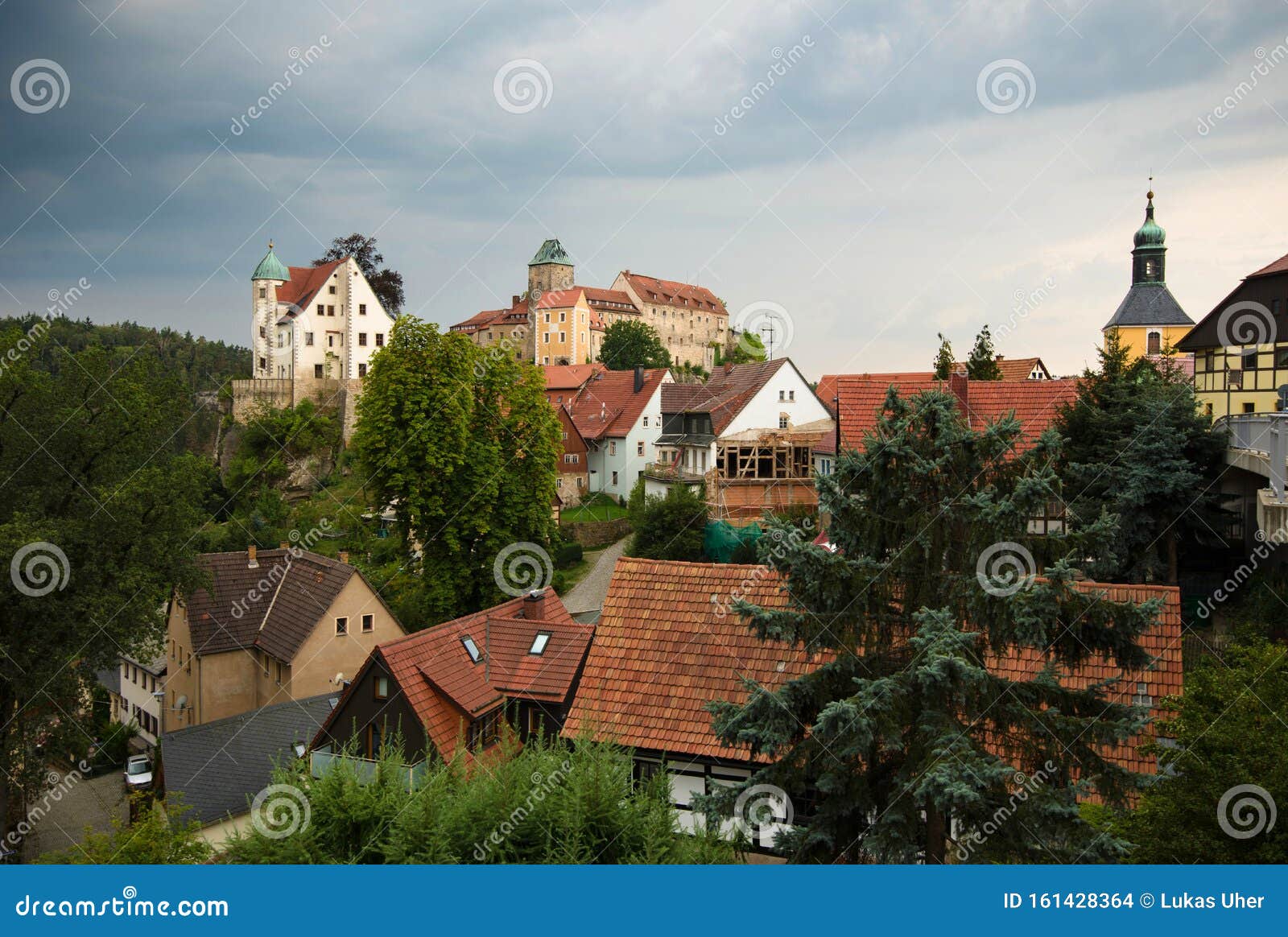 Town of Hohnstein with Hohnstein Castle in Saxon Switzerland, Germany ...