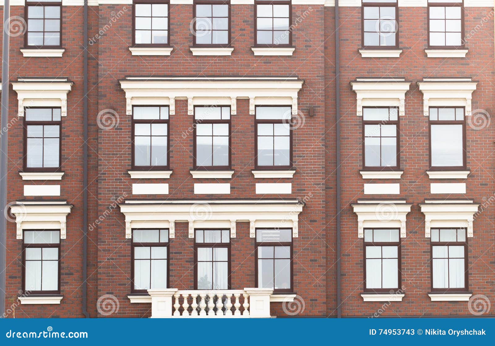 Town House in a Flat Style with Square Windows Stock Image - Image of ...