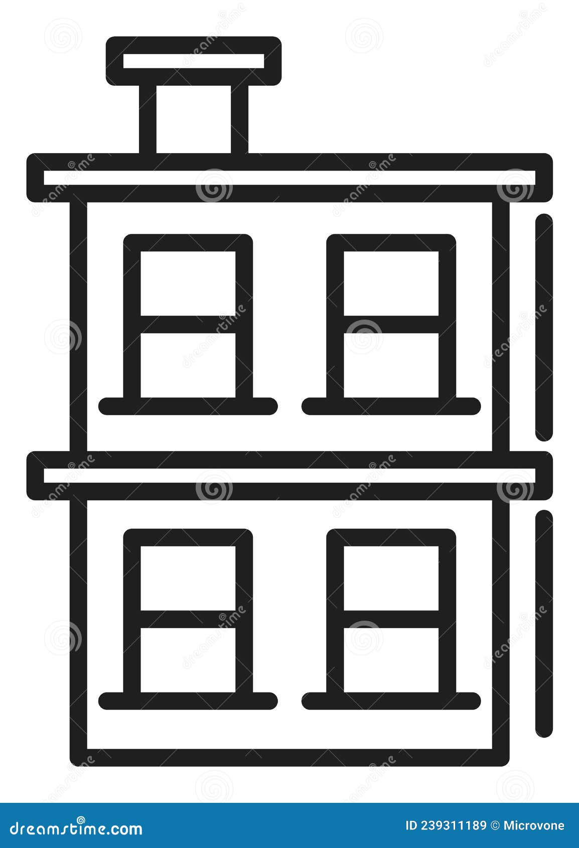Icon Duplex With Garage And Balcony Cartoon Vector | CartoonDealer.com ...