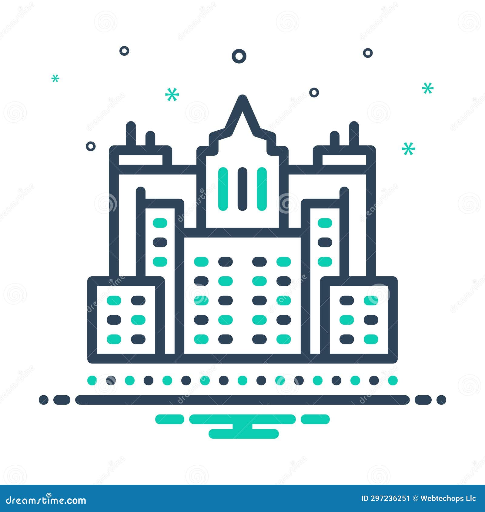 Mix Icon for Town, City and Townhouse Stock Vector - Illustration of ...